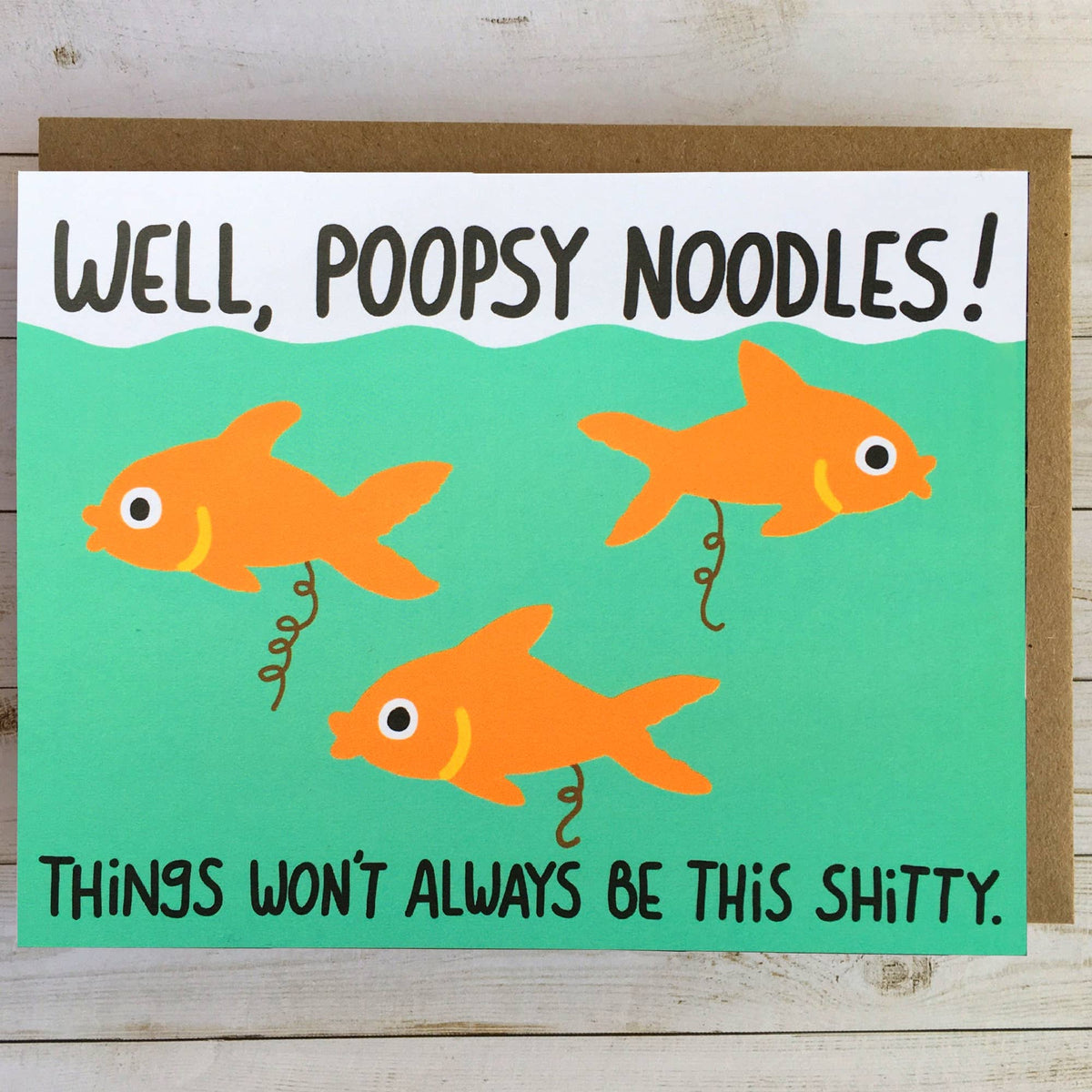 Bangs & Teeth - Goldfish Encouragement Card, cute get well card, funny ...